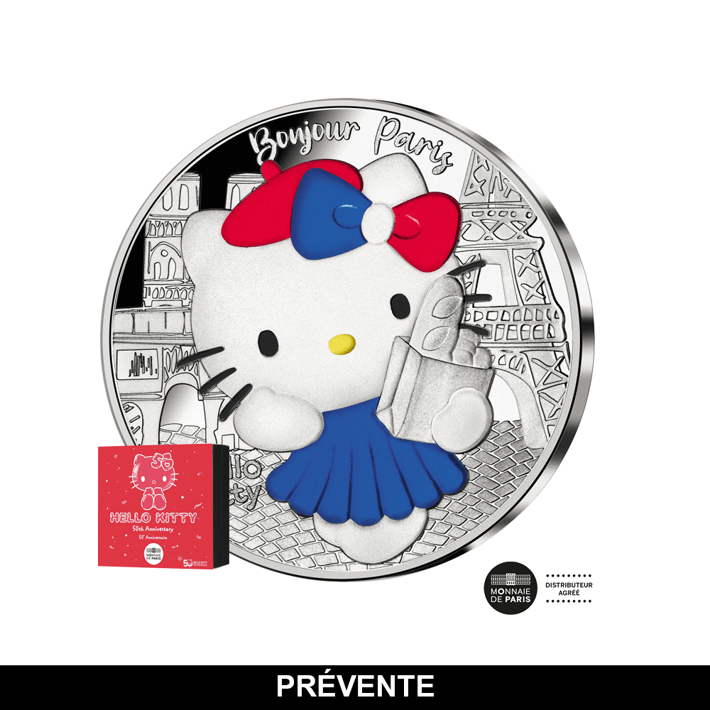 Hello Kitty - "Bonjour Paris" - Monnaie de 10€ Argent - BE 2024 ...